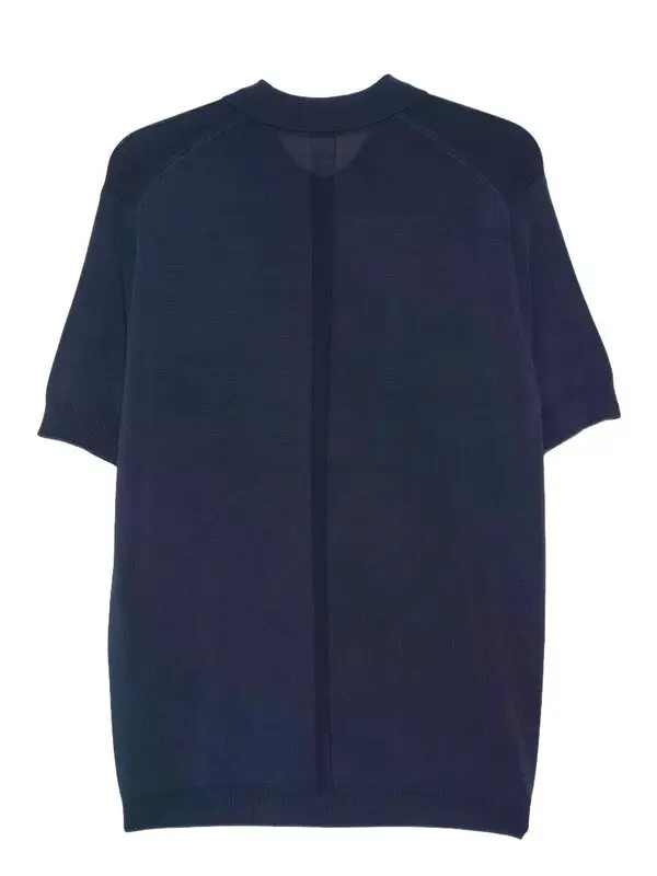 LOW BRAND Buttoned Polo - Blue