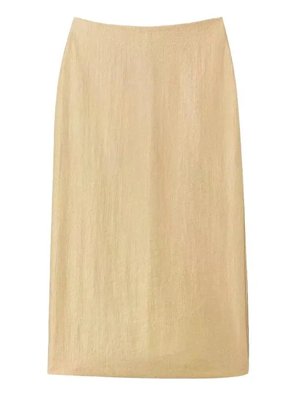 TWINSET Laminated-effect Midi Skirt - Neutrals