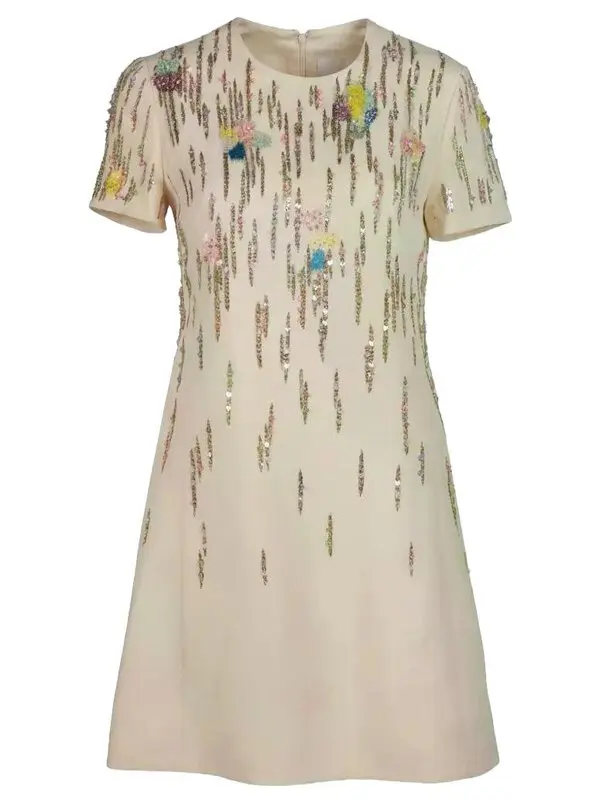 Valentino Garavani Embellished Mini Dress - Neutrals