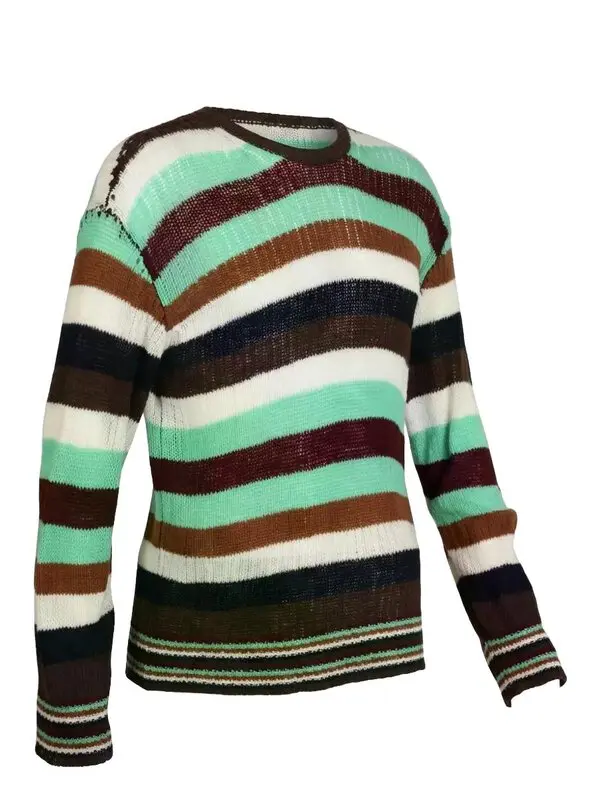 Valentino Garavani Striped Knitted Jumper - Green