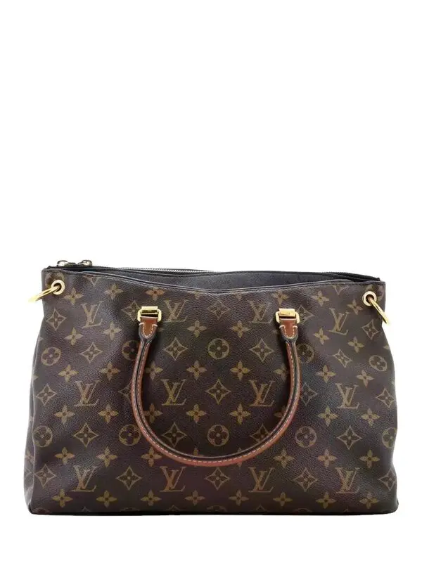 LOUIS VUITTON Pallas Tote Monogram Canvas With Leather Shoulder Bag - Brown