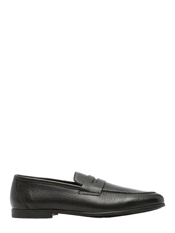 Canali Penny Leather Loafers - Brown