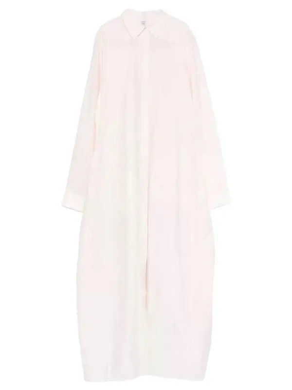 TOTEME Long Sleeve Maxi Shirt Dress - Pink