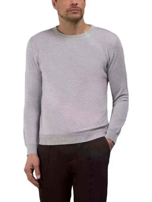 MOORER Orvieto Jacquard Knit Sweater - Grey
