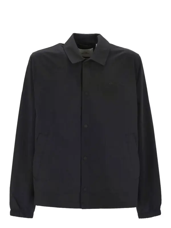 LES DEUX Buttoned Jacket With Tonal Logo Embroidery - Black