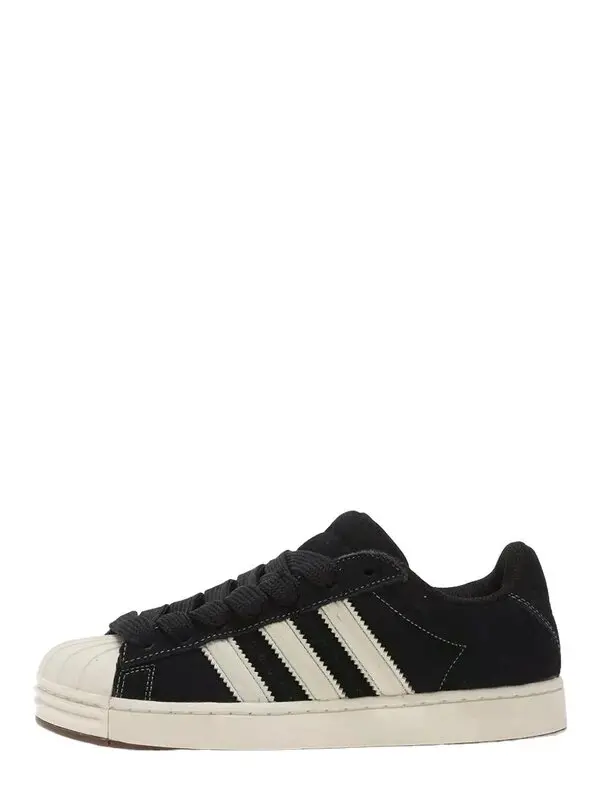 Adidas Superstar St Three-stripe Lace-up Sneakers - Black