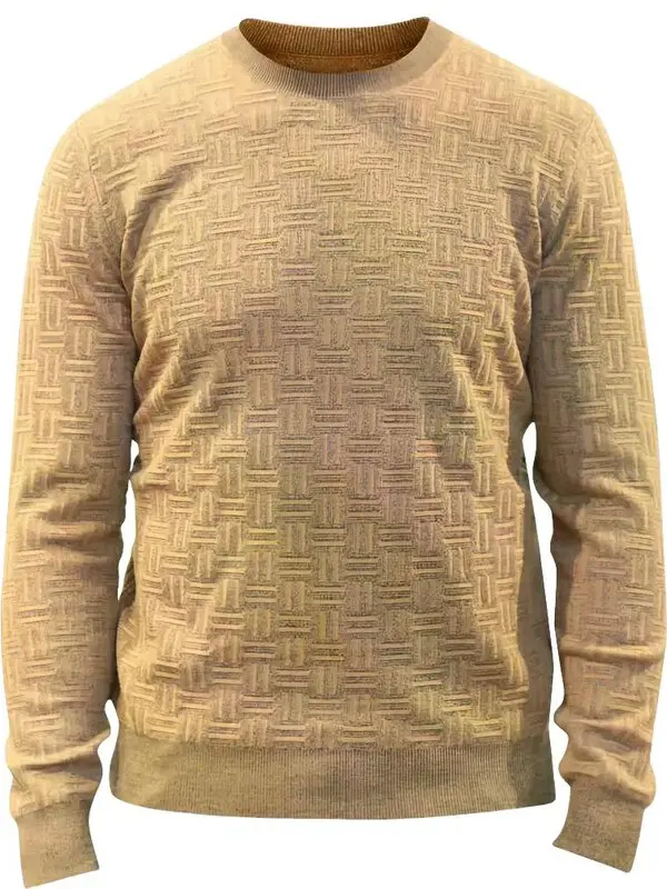 DIKTAT Long-sleeve Sweater With Basketweave Pattern - Neutrals