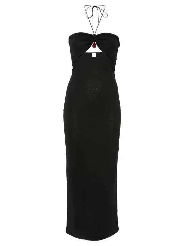 Nanushka Halterneck Cut-out Detail Midi Dress - Black