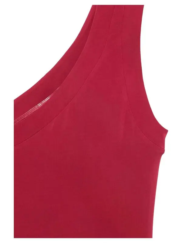 Max Mara Asymmetric Draped Midi Dress - Red