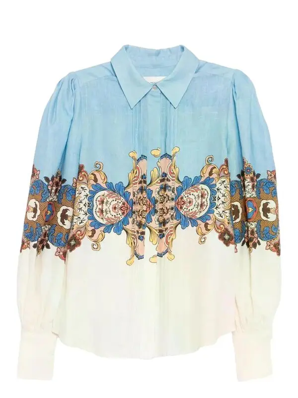WE ARE KINDRED Evelyn Shirt With Print Detailing - Blue
