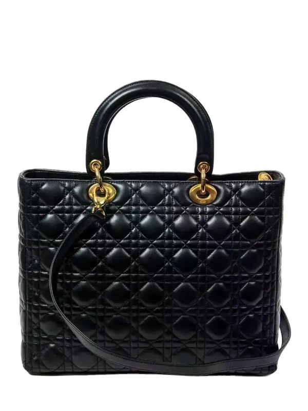 Dior Lady Quilted Shoulder Bag - Black