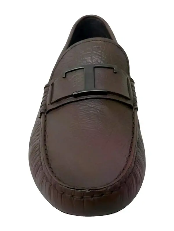 TOD'S T Plate Gommino Loafers - Brown