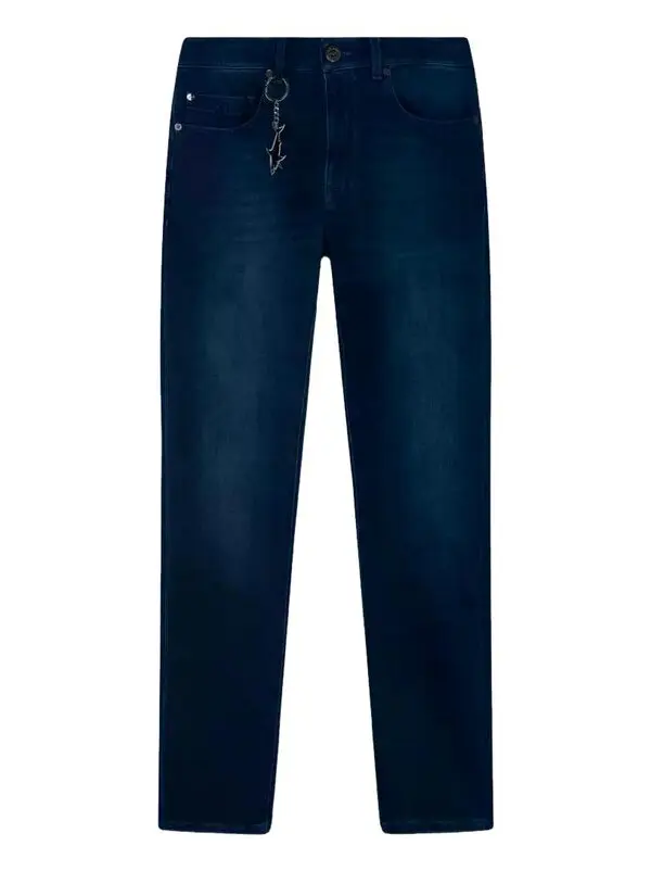 Paul & Shark Dark Wash Jeans With Shark Charm Detail - Blue