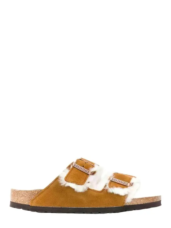 BIRKENSTOCK Arizona Shearling Lined Sandals - Neutrals