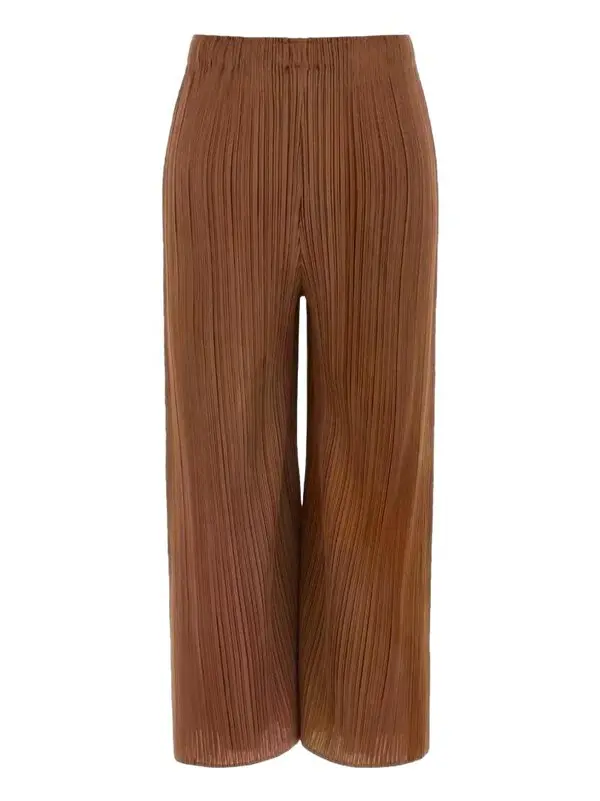 Issey Miyake Monthly Colors: March Pleated Palazzo Pants - Brown