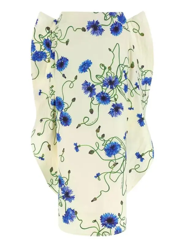 Stella McCartney Floral Ruffled Midi Skirt - Neutrals