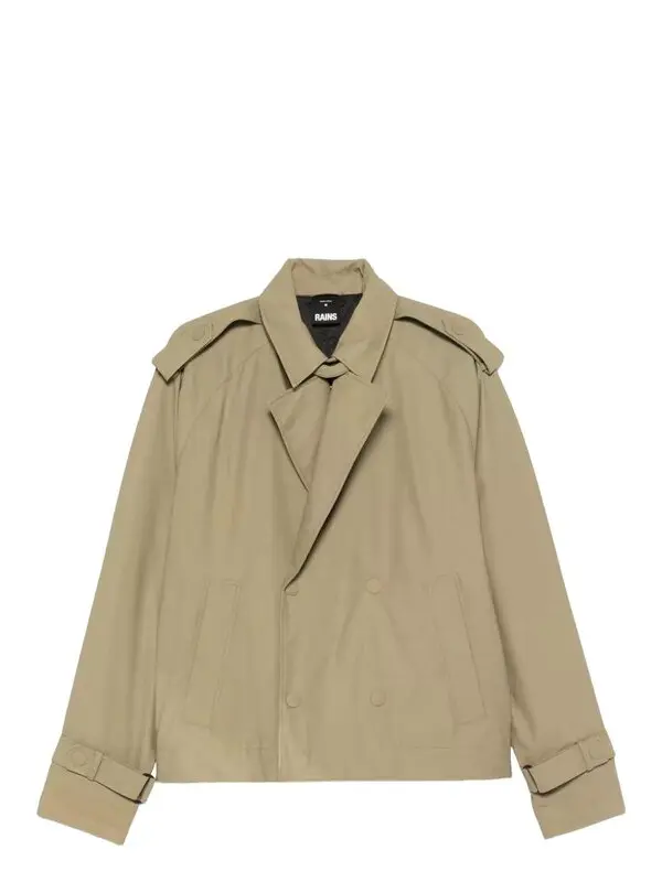 Rains Double-breasted Jacket With Epaulettes - Neutrals