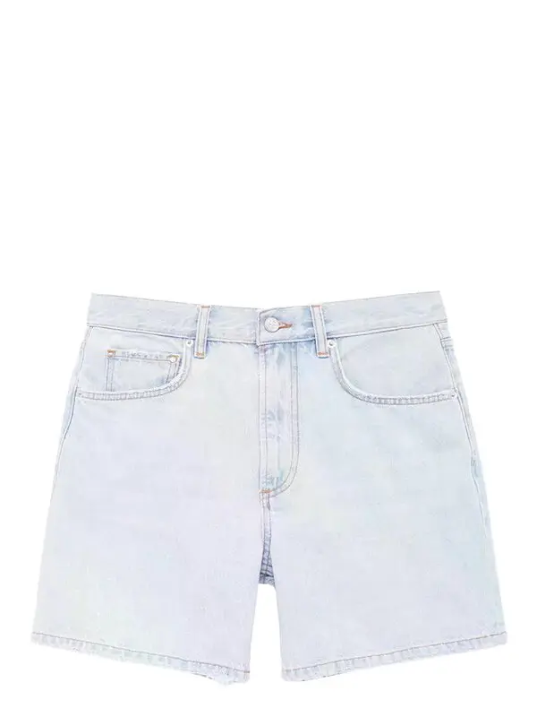 ANINE BING Delaney Frayed-edge Denim Shorts - Blue