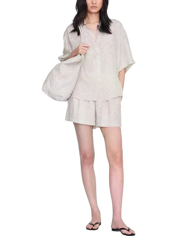 ANINE BING Coco Leopard Print Shirt - Neutrals
