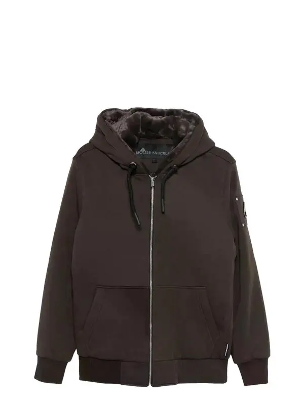 Moose Knuckles Classic Bunny Hooded Zip Jacket - Brown