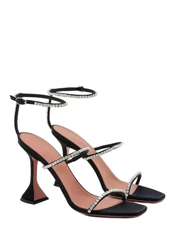 Amina Muaddi 95mm Gilda Sandals - Black