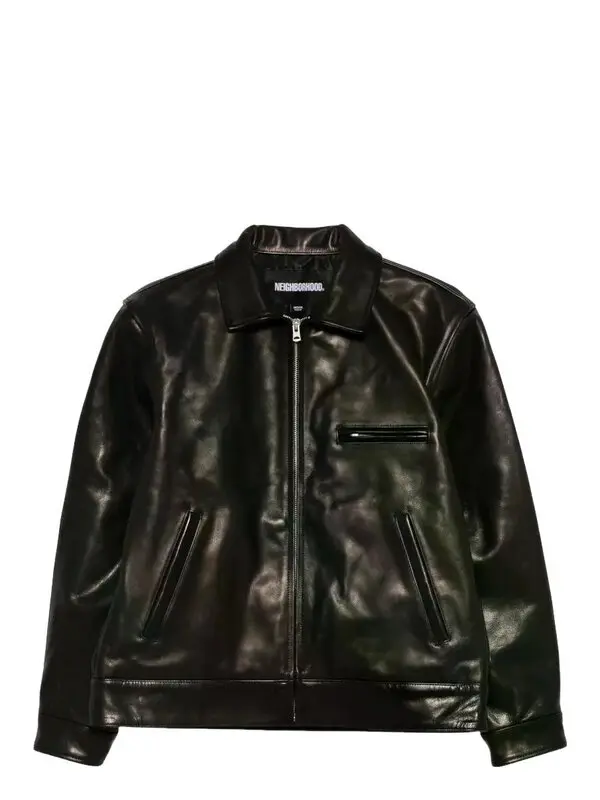 NEIGHBORHOOD Leather Sports Jacket - Black