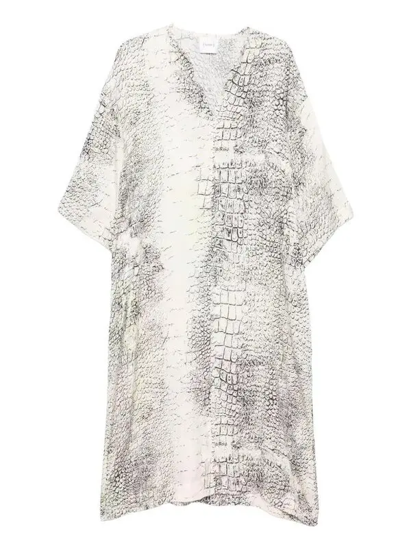NUDE V-neck Printed Dress - Neutrals