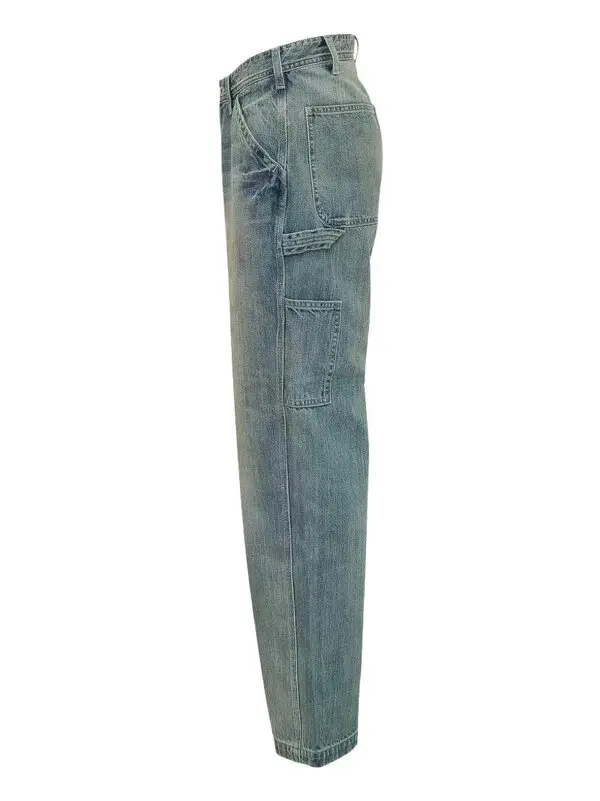 UNIVERSAL OVERALL Light Wash Pocket Trousers - Blue