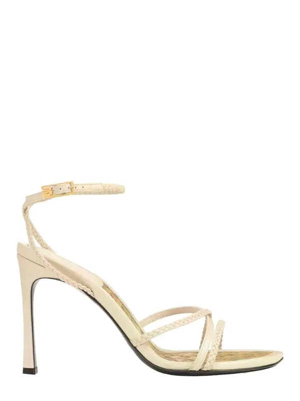 SERGIO ROSSI Braided Leather Strappy Sandals - Neutrals