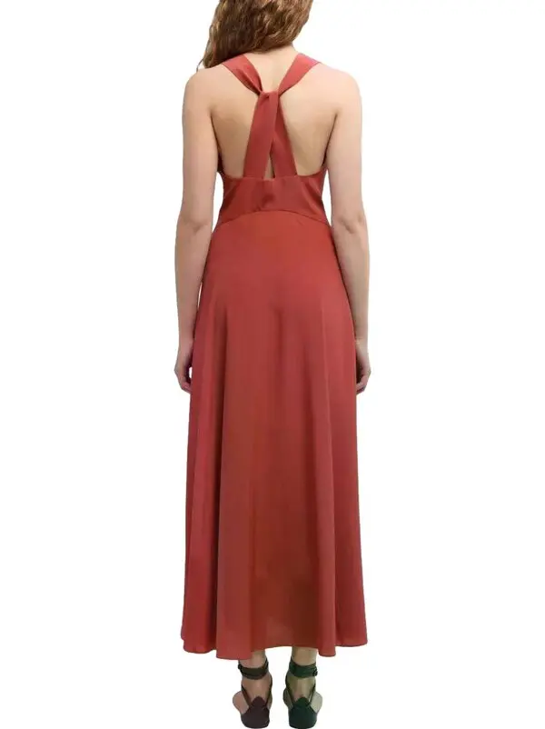 Aspesi Silk Tie-back Maxi Dress - Red