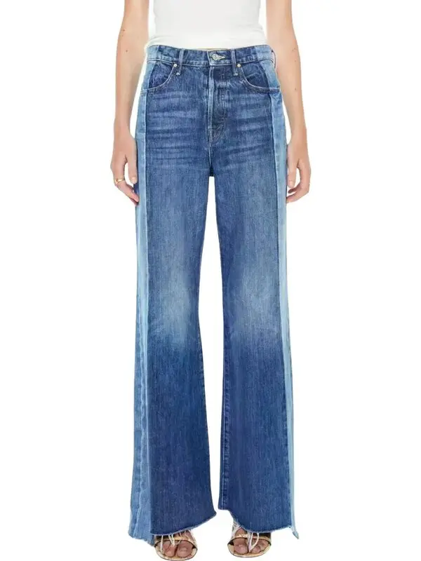 MOTHER Fray Wide Leg Jeans - Blue