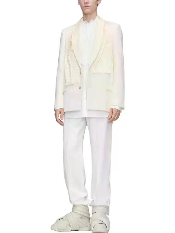 MAISON MARGIELA Wool Pressed Seam Trousers - White