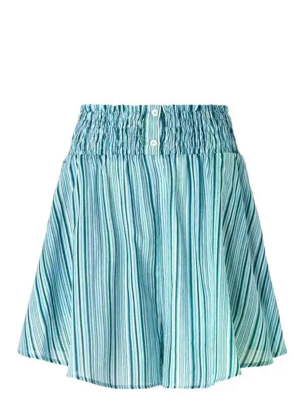 Pinko Striped Shirred Waist Shorts - Blue