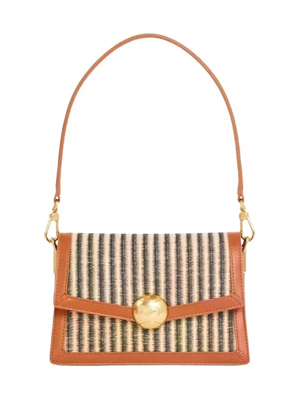Lacoste Striped Leather Shoulder Bag - Neutrals