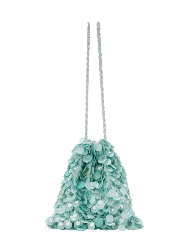 LIZZIE FORTUNATO Gala Sequined Mother Of Pearl Bag - Blue
