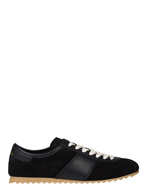 Sandro Leather And Suede Trainers - Black