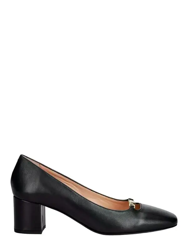 Moschino Heart Charm Block Heel Pumps - Black