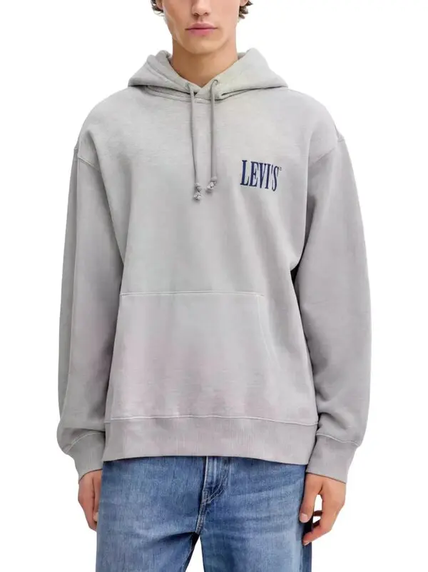 LEVI'S Logo Embroidery Hoodie - Grey