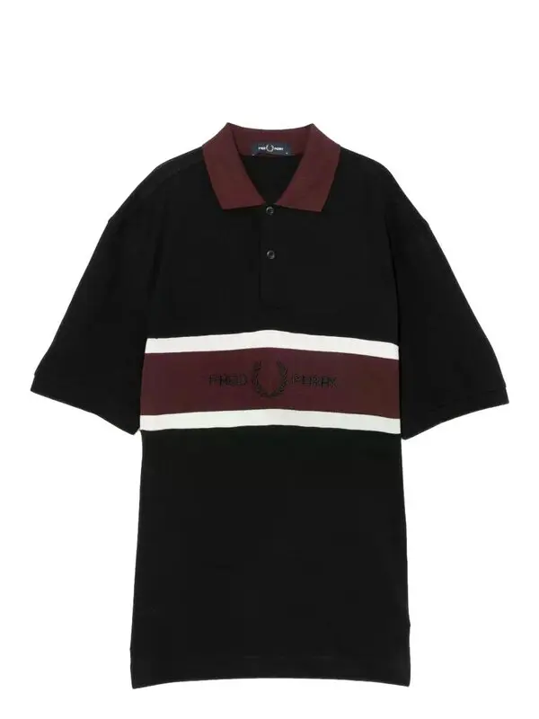Fred Perry Logo-embroidered Polo Shirt - Black