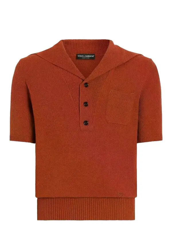 Dolce & Gabbana Smooth-knit Polo Shirt - Brown