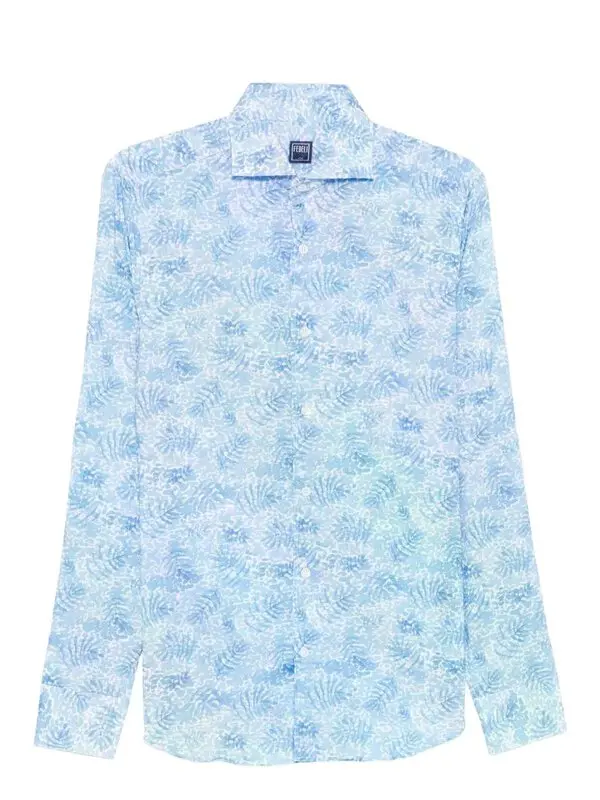Fedeli Floral-print Shirt - Blue