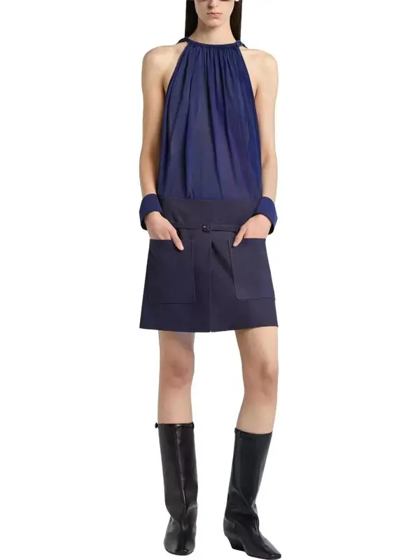 COURREGES Pocket Belted Mini Skirt - Blue