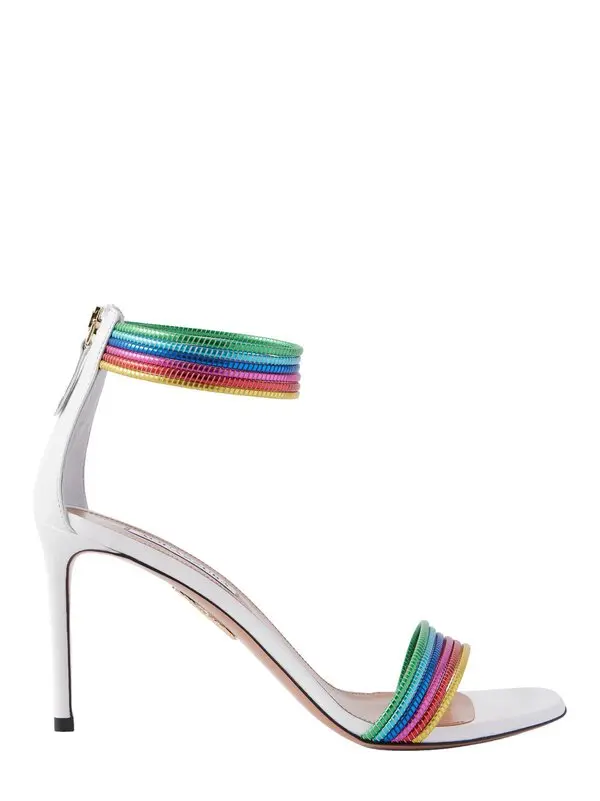 AQUAZZURA Sway 85 Metallic Sandals - Multi