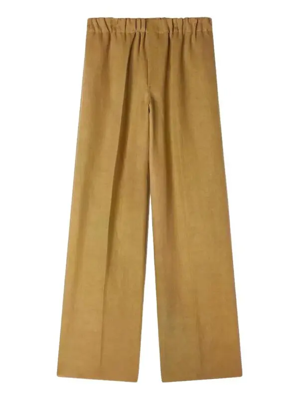 Sandro Wide-leg Elasticated Linen Trousers - Neutrals