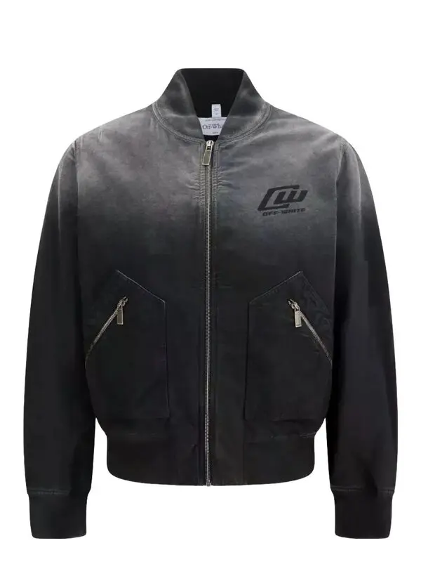 Off-White Logo-print Bomber Jacket - Grey
