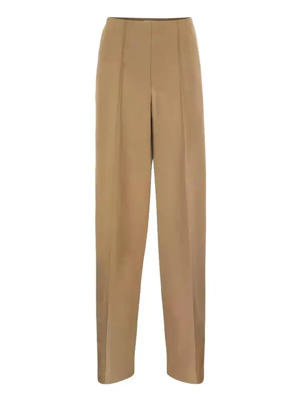 Max Mara Pressed Crease Straight Leg Trousers - Neutrals