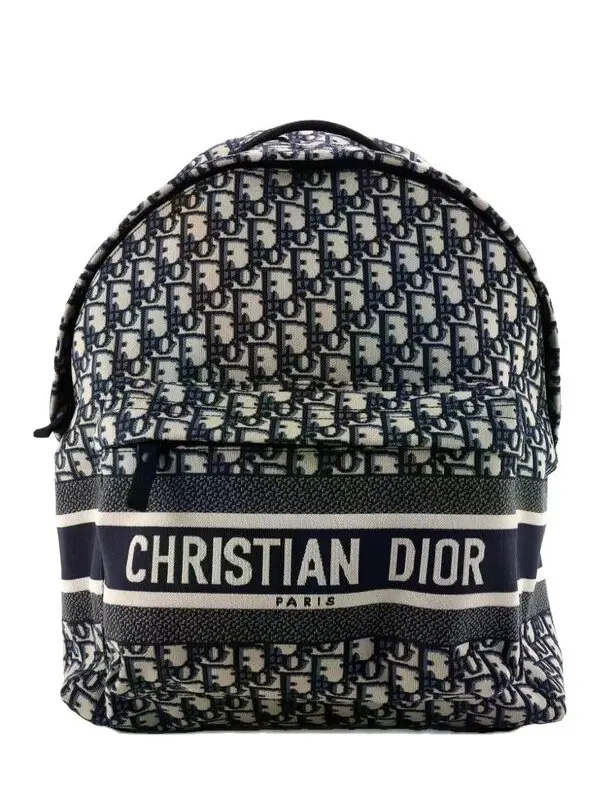 Dior Travel Oblique Canvas Medium Backpack - Blue