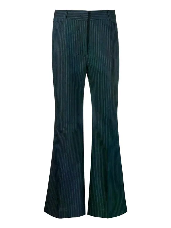 Stella McCartney Vertical Stripe Flared Trousers - Blue