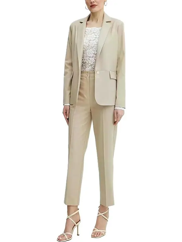 MORGAN Pressed-crease Trousers - Neutrals