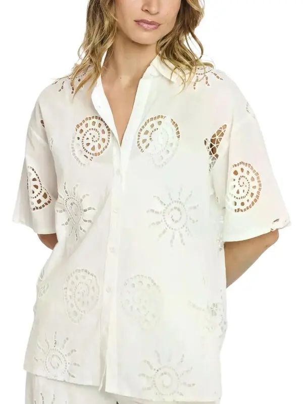 Miss June Kyle Cut-out Detail Cotton Shirt - White